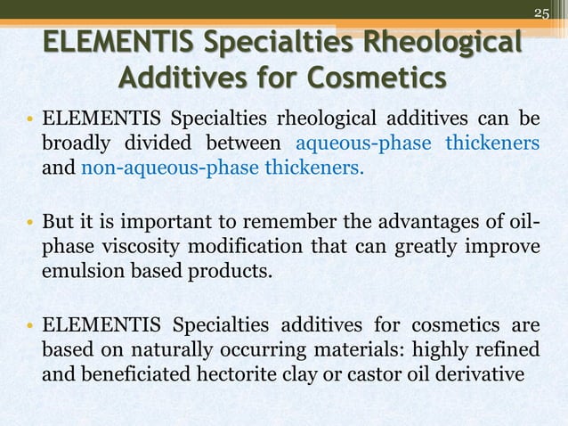Emollient and rheological additives | PDF