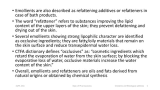 Emollients rheological additives classification and application | PPTX