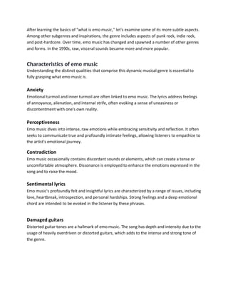 Understanding the Emo Meaning: Exploring Its Cultural Significance | PDF