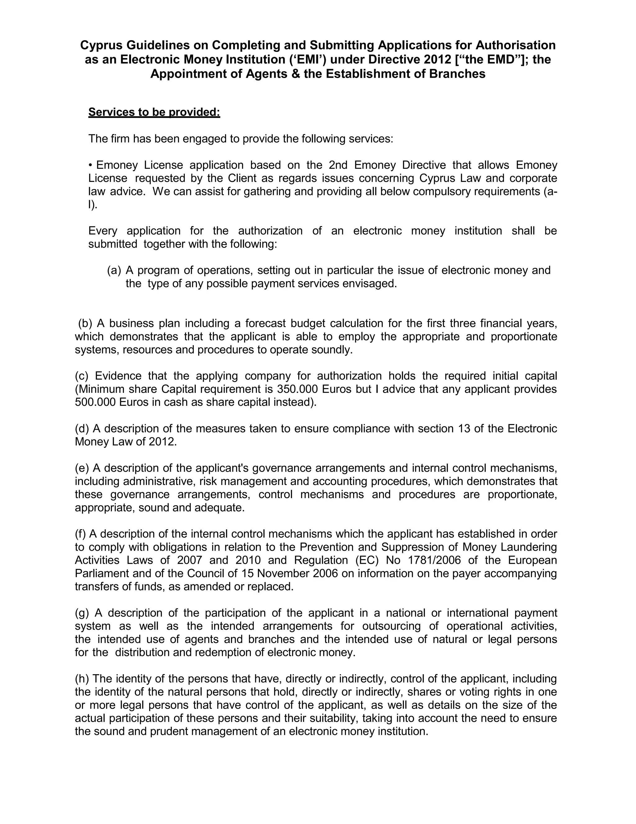 Emoney Cyprus, Electronic Money Institution | PDF | Currencies | Economy