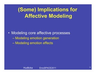 Alternative Theoretical Perspectives on Emotion Representation & Modeling | PPT