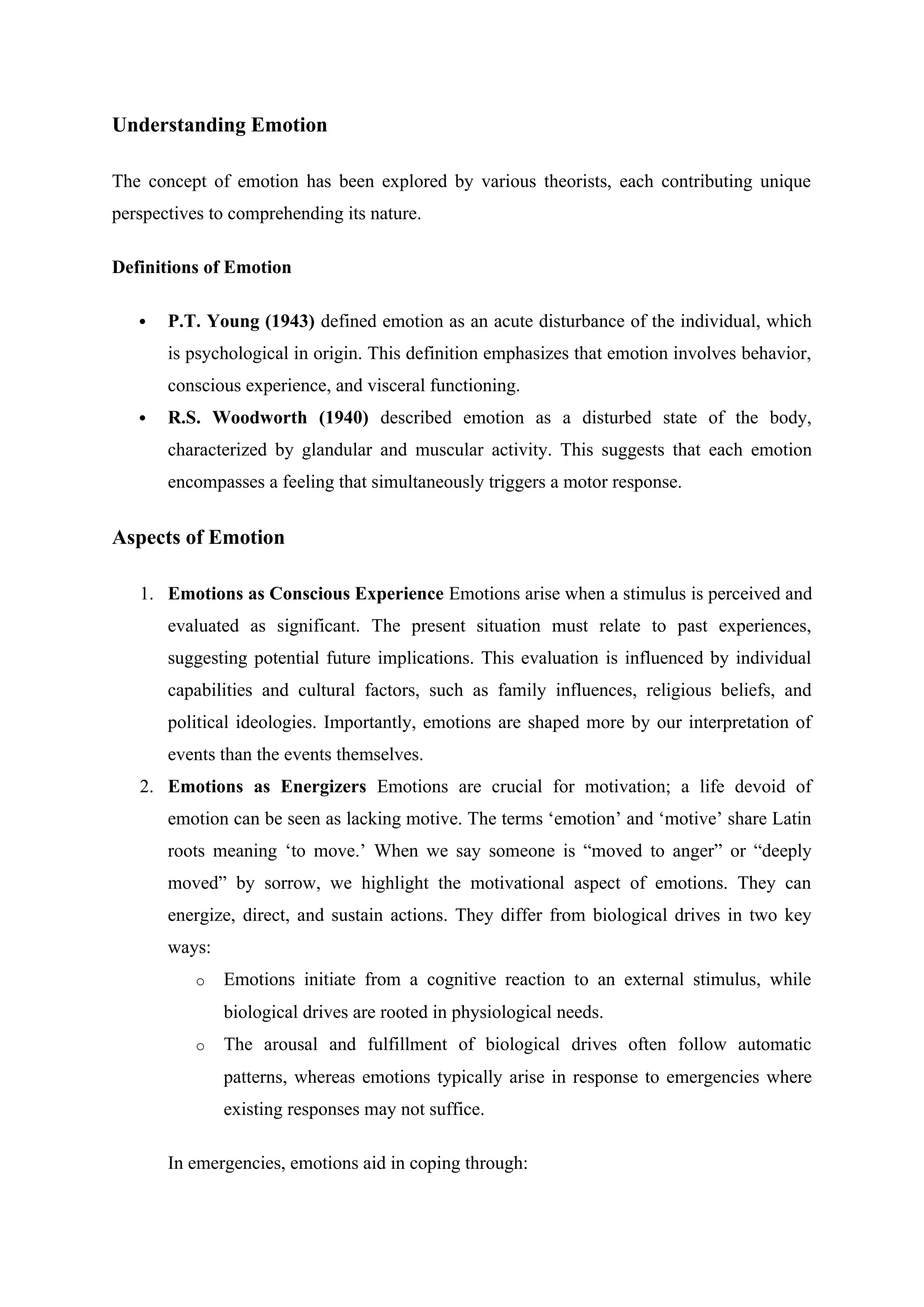 Understanding of Emotions & it's theories | PDF