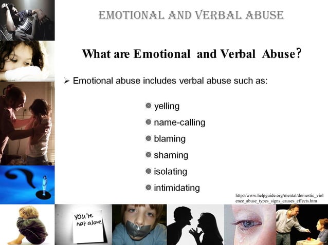 Emotional And Verbal Abuse (11 21 08) | PPT | Debated Sensitive Social ...