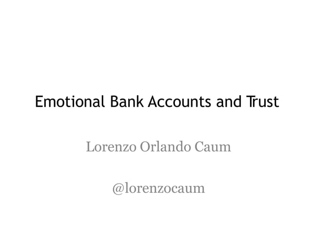 Emotional Bank account | PPT