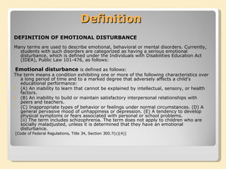 Emotional Disorders Presentation | PPT