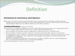 Emotional Disorders Presentation | PPT