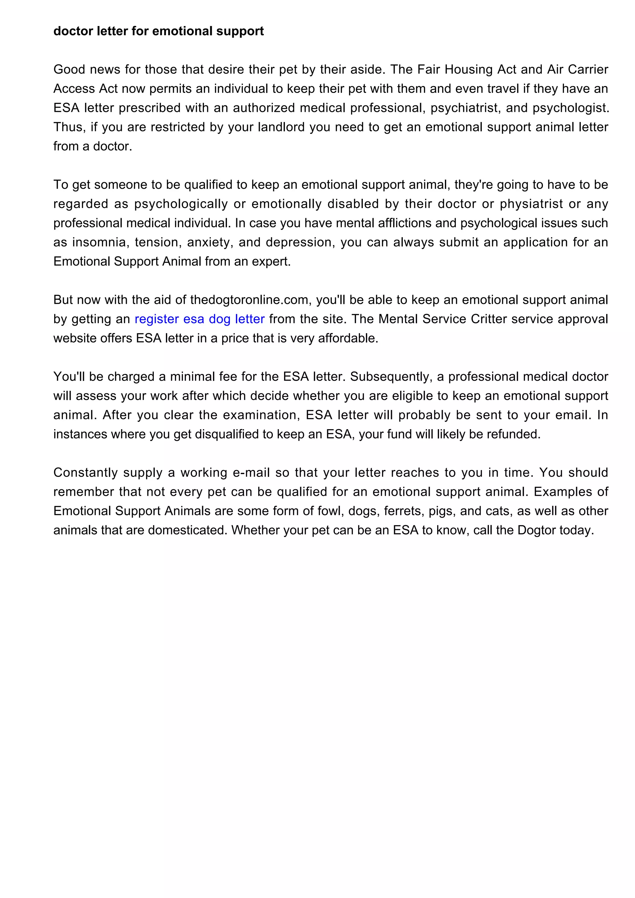 Letter for emotional support cat | PDF