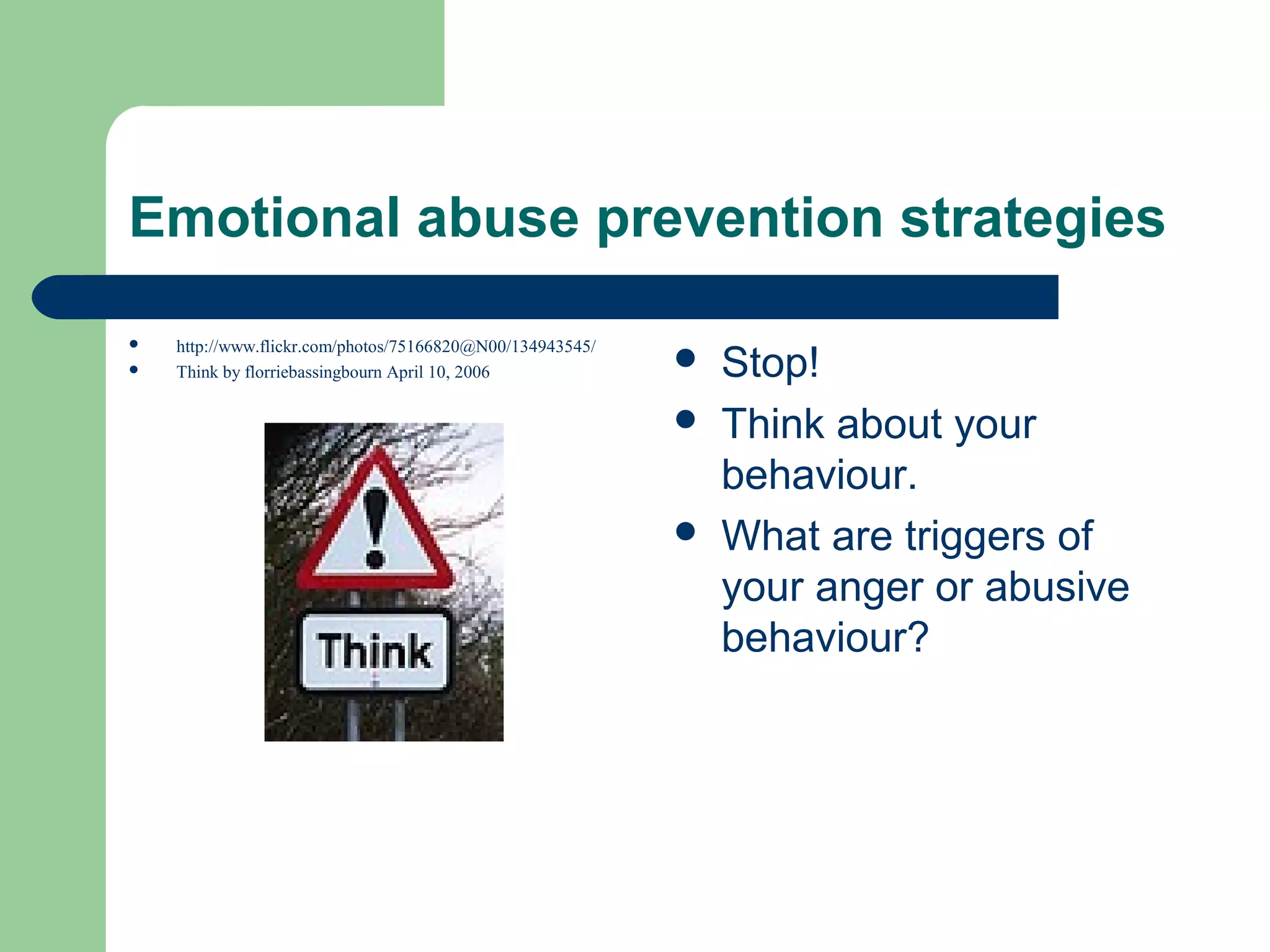 Emotional abuse prevention strategies | PPT