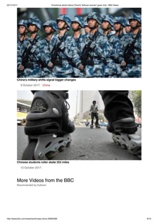 Emotional advert about china's 'leftover women' goes viral bbc news | PDF