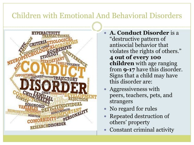 children with emotional and behavioral disorders | PPTX | Mental Health ...