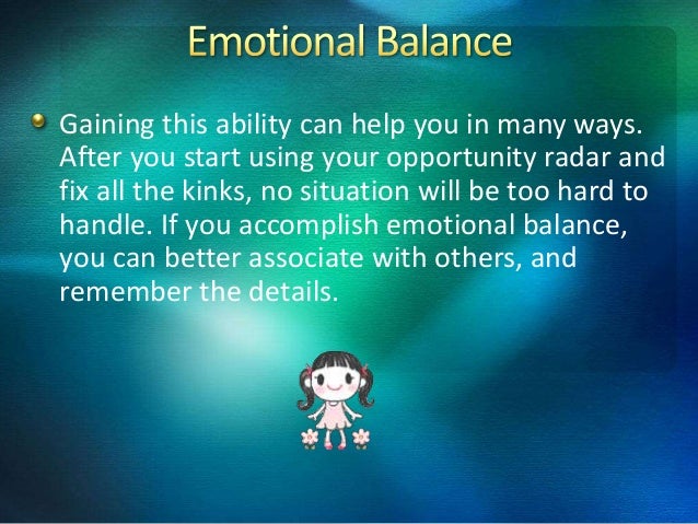 Emotional balance presentation