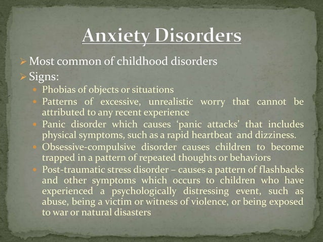 Emotional & behavioral disorder 3 | PPTX | Mental Health | Diseases and ...