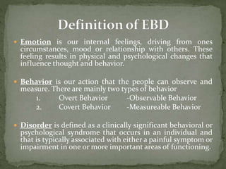 Emotional & behavioral disorder 3 | PPTX | Mental Health | Diseases and ...