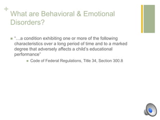 Emotional behavioral disorders | PPT