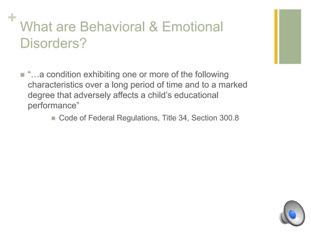 Emotional behavioral disorders | PPT