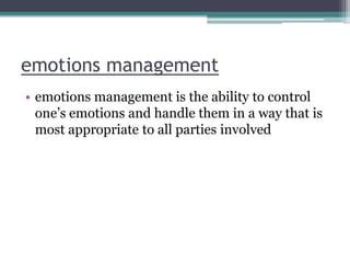 Emotional behaviour in the workplace | PPTX