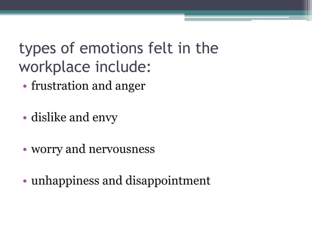 Emotional behaviour in the workplace | PPTX