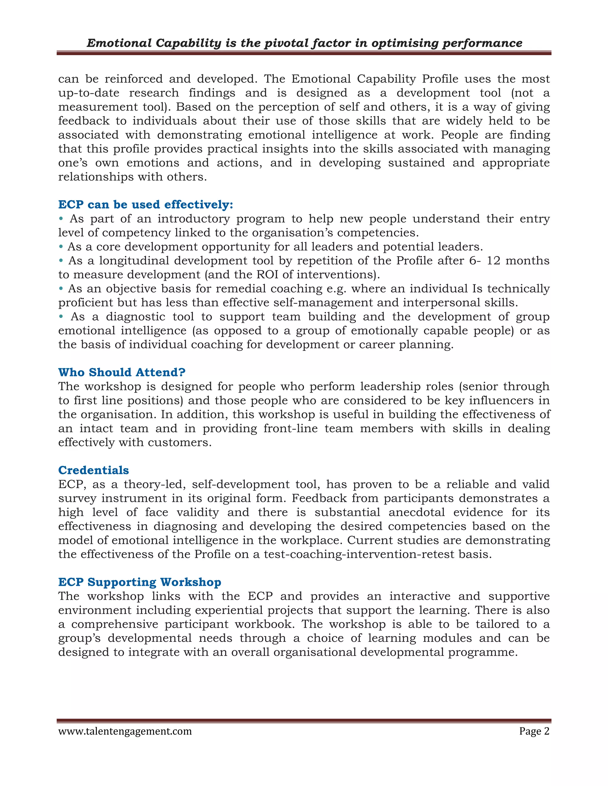 Emotional Capability Profiling | PDF