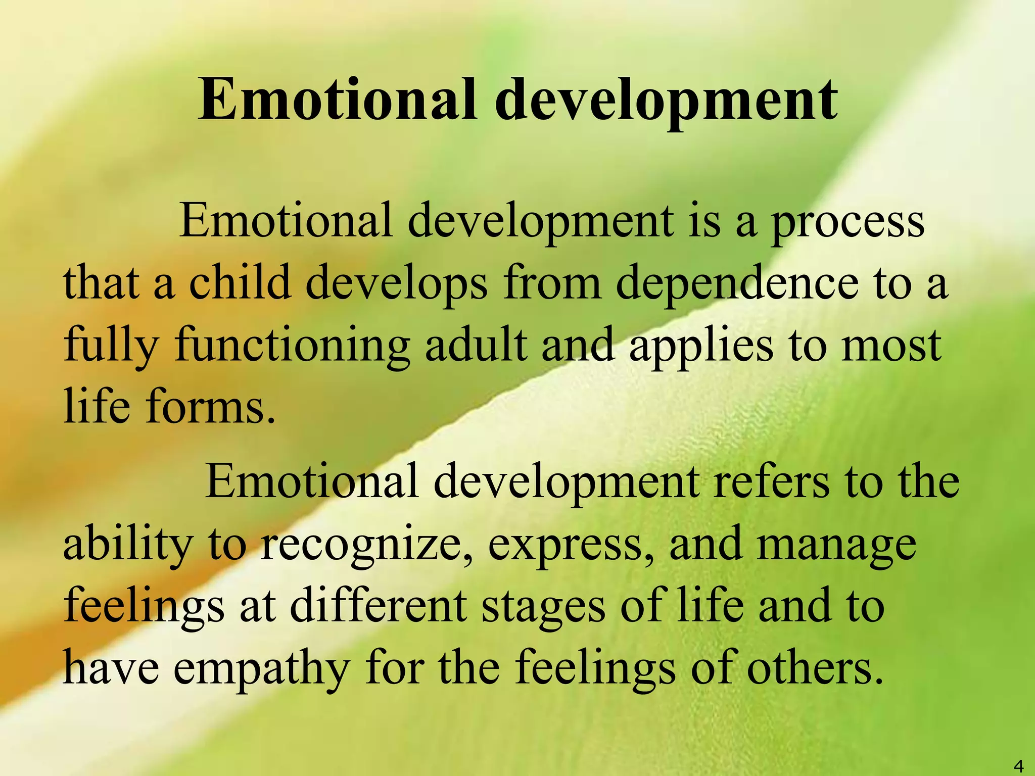 Emotional development | PPTX