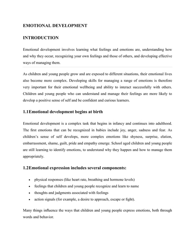 Emotional development | PDF