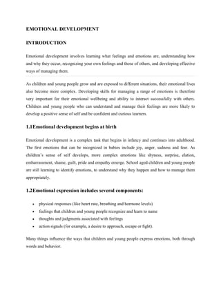 Emotional development | PDF