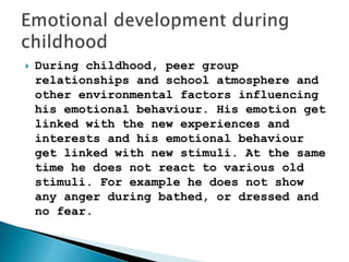 Emotional development | PPTX