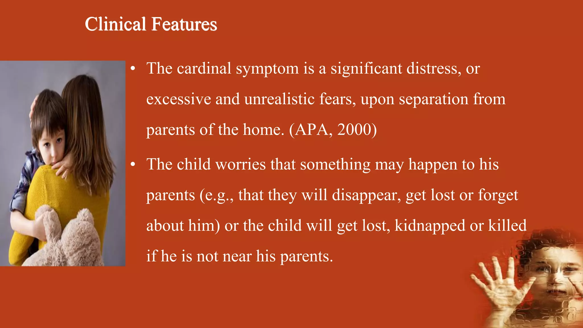 Emotional disorder (Separation anxiety and School Phobia) | PDF