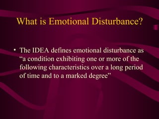 Emotional disturbance | PPT