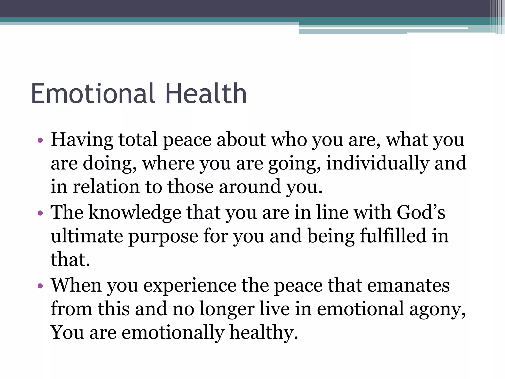 Emotional health and stress management | PPTX | Wellness | Healthy Living