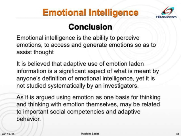 Emotional intelligence ; Four Branch Model | PPTX