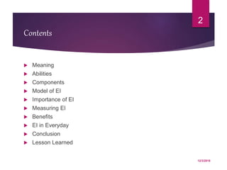 Emotional intellegence- Emerging Concepts of Management | PPTX