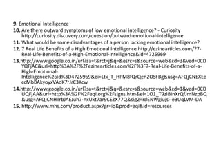 Emotional intellgence | PPTX | Educational Assessment | Education