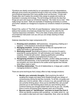 Emotional intelligence | DOC