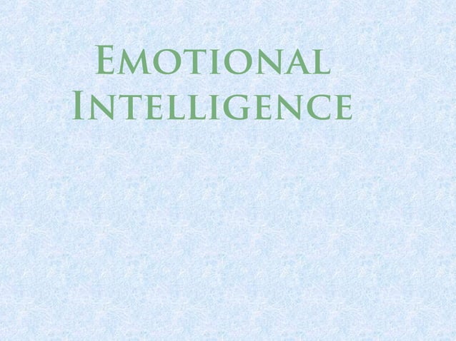 Emotional intelligence | PPT