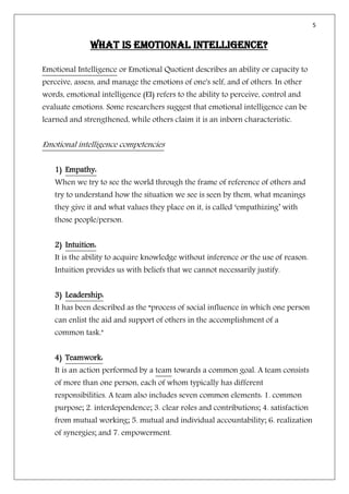Project on Emotional intelligence | PDF