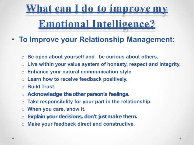 How to Develop Emotional intelligence ( Step by Step) | PPTX | Dating ...