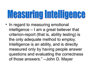 EmotionalIntelligence Your ability to use both emotions and cognitive ...