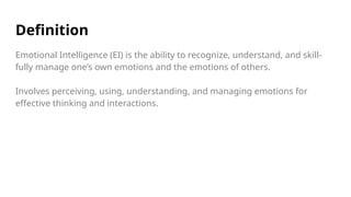 EMOTIONAL INTELLIGENCE definition types theories.pptx