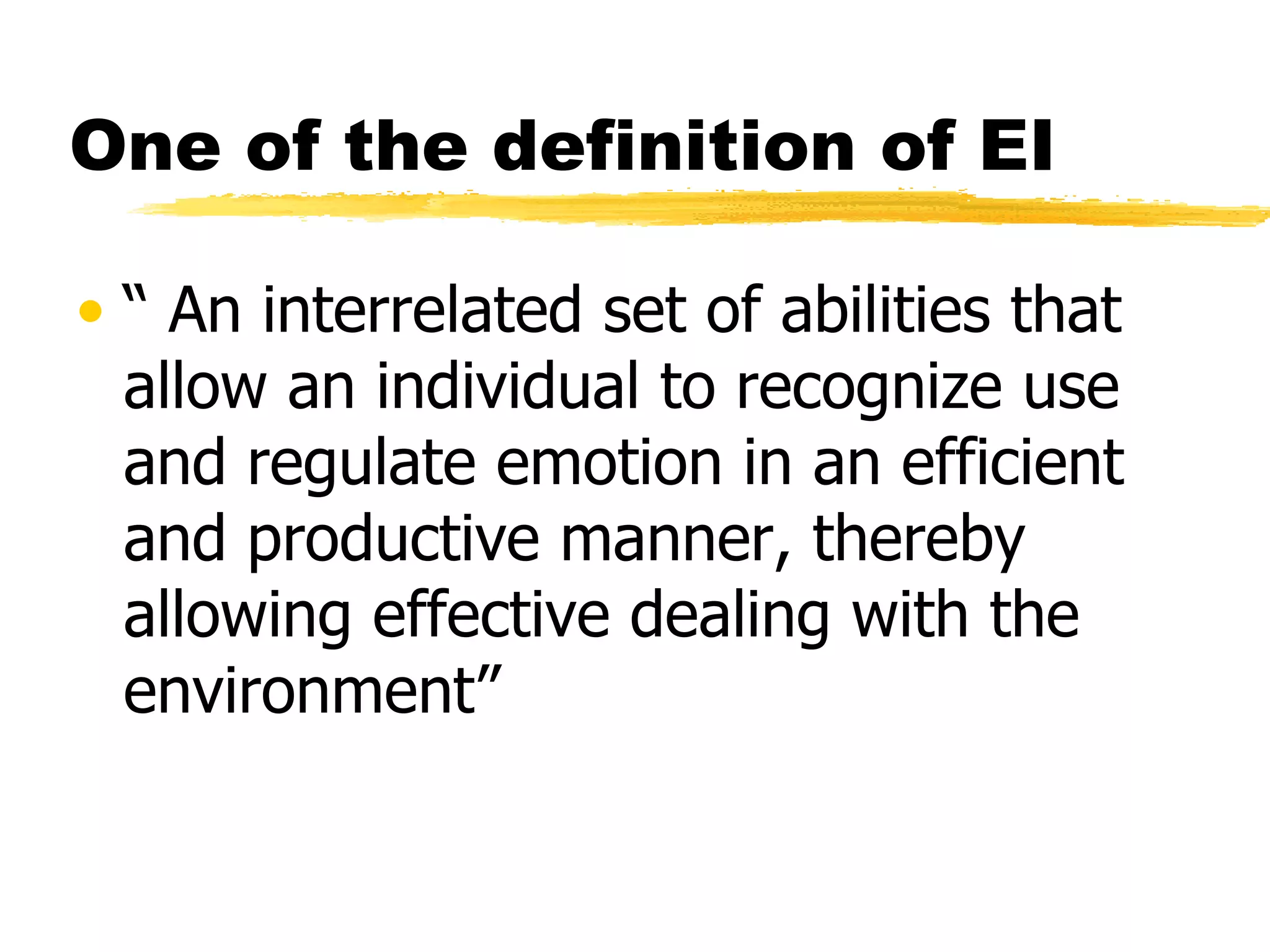 Emotional Intelligence Key To Stress Management | PPT