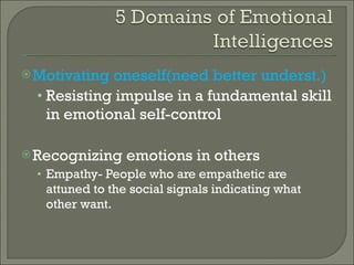 Emotional intelligence[1] | PPT | Mental Health | Diseases and Conditions
