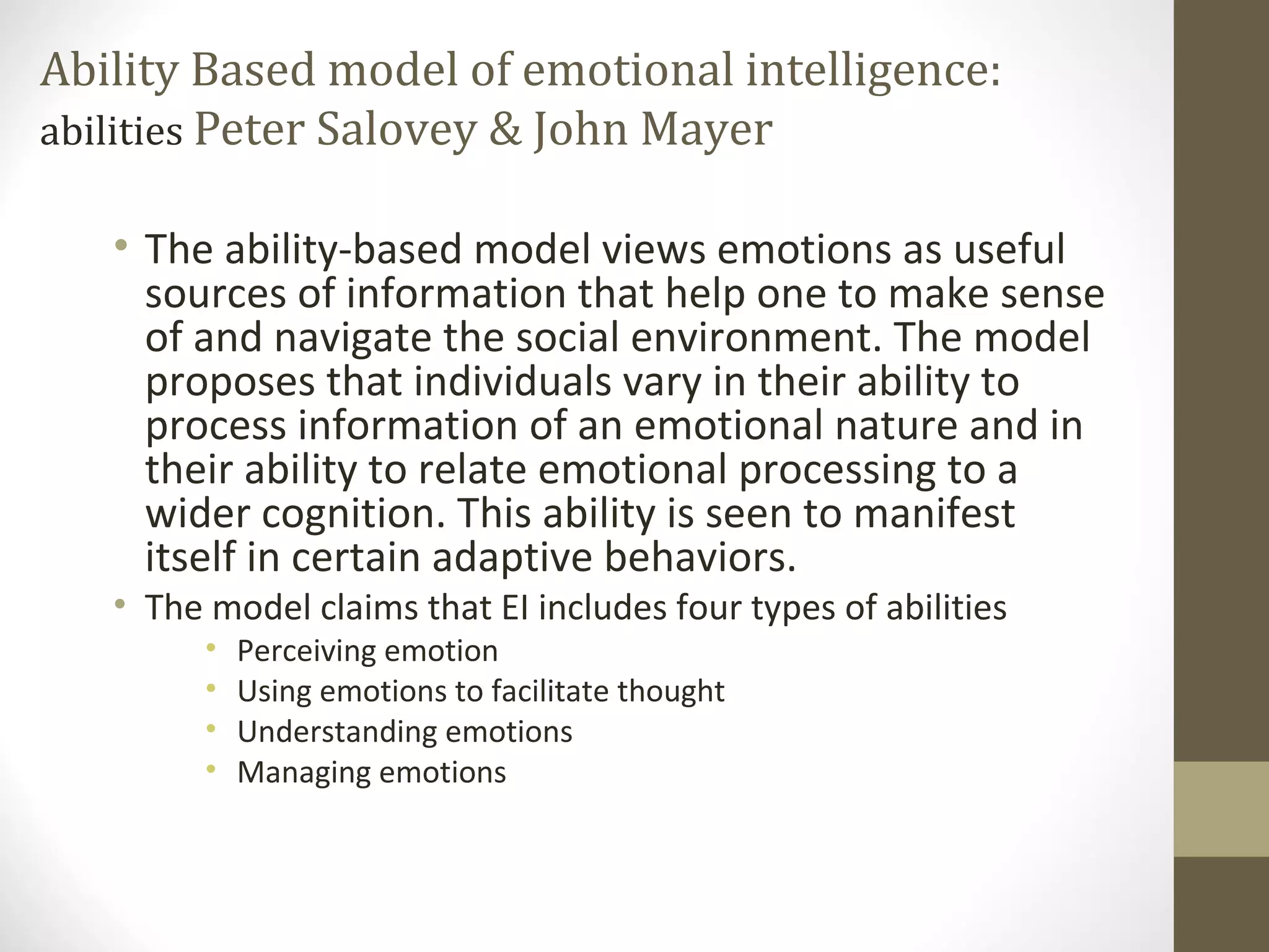 Emotional intelligence Models | PPT
