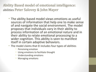 Emotional intelligence Models | PPT