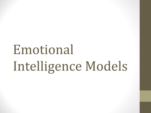 Emotional intelligence Models | PPT