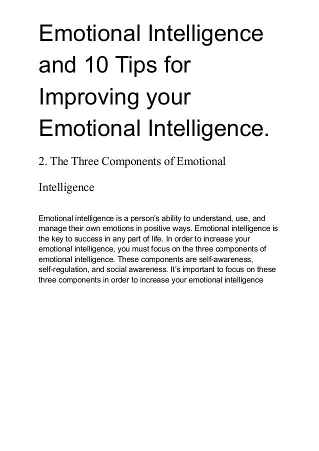 Emotional Intelligence and 10 Tips for Improving your Emotional ...