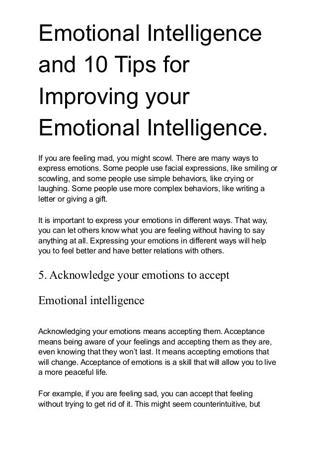 Emotional Intelligence and 10 Tips for Improving your Emotional ...