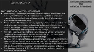 Emotional intelligence and artificial intelligence (A comparative analysis) | PPTX
