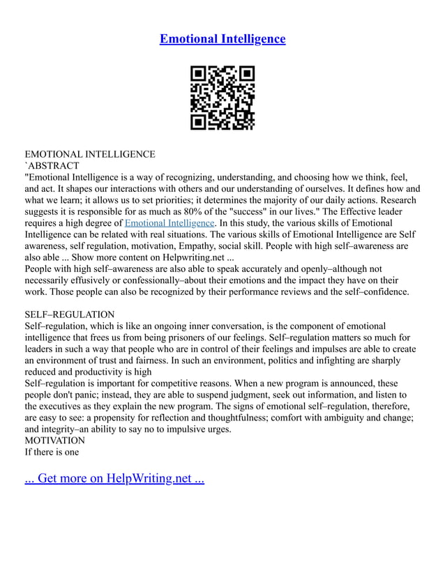 Emotional Intelligence And Interpersonal Intelligence | PDF | Mental ...