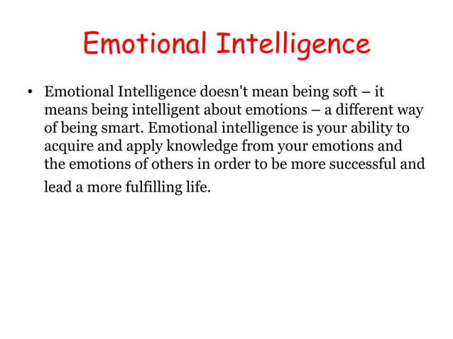 Emotional intelligence (ei) | PPT