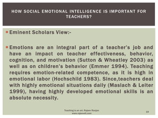Emotional intelligence importance benefits and application in classroom ...