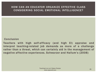 Emotional intelligence importance benefits and application in classroom ...